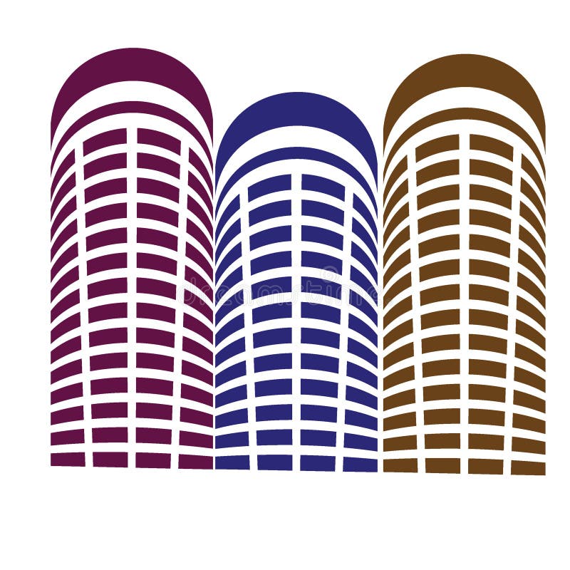 Building Logo Design and Vector, Three Building in Same Place Stock ...