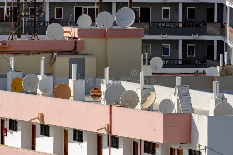A Building with a Lot of Antennas on it Stock Photo - Image of ...