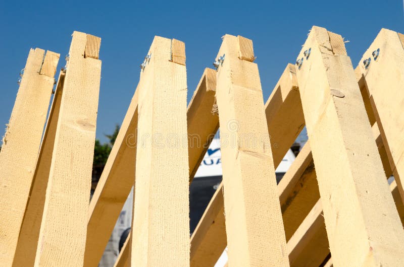 Building Lumber at Construction Site Stock Photo - Image of pattern ...