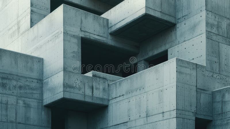 A Building Made of Concrete Blocks with a Red Fire Hydrant in Front of ...