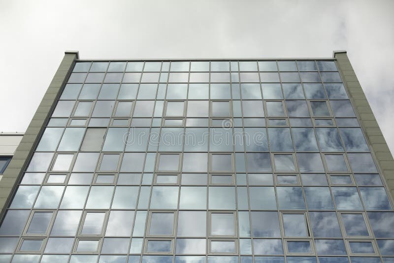 Building is Made of Glass. Mirror Surface in Office Building Stock ...