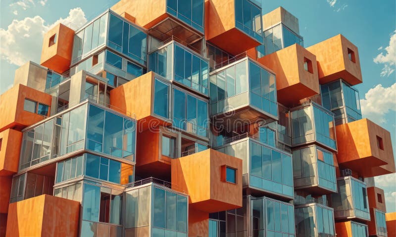 A Building Made of Many Cubes is Shown in the Image. the Cubes are of ...