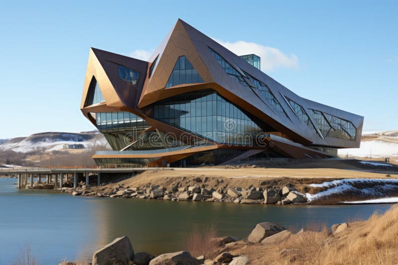 The Building is Made of Metal and Glass, AI Stock Image - Image of ...