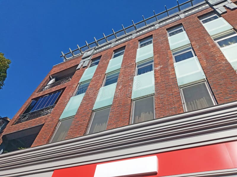 Building Made of Old Brick in a Modern Style Stock Image - Image of ...