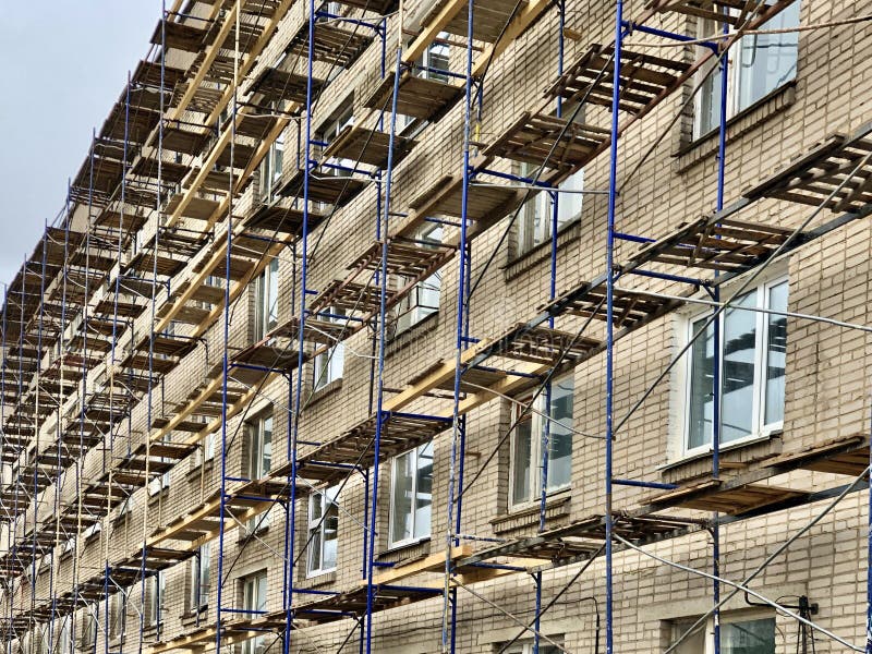 Building maintenance works editorial photography. Image of apartment ...