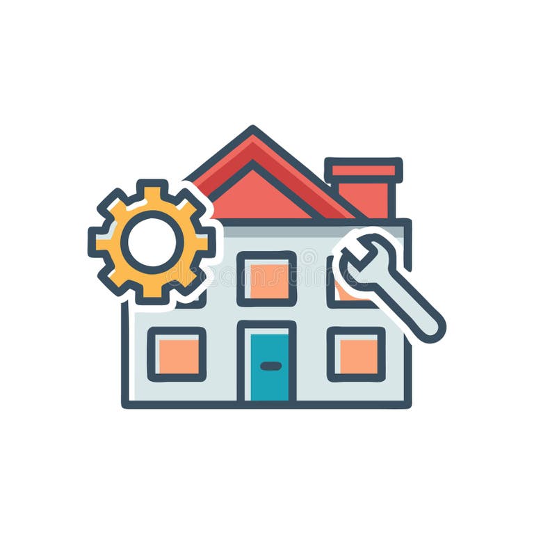 Building Maintenance Icon for Upkeep Services Stock Image ...