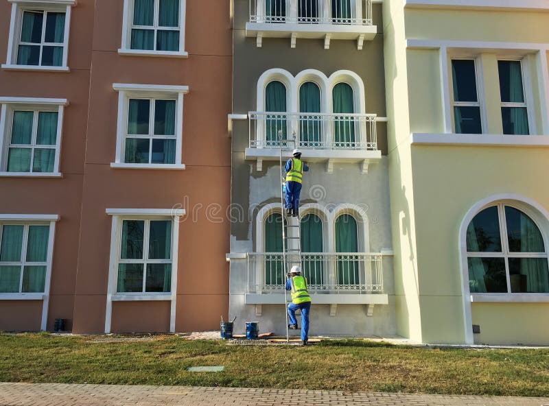Building maintenance stock photo. Image of emirate, arabic - 66397110