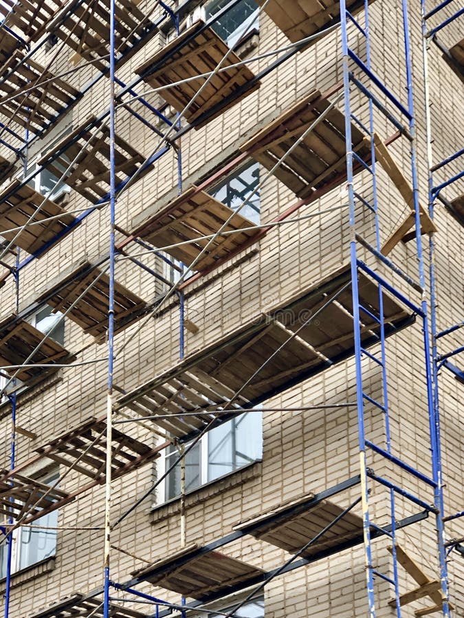 Building maintenance works editorial photography. Image of apartment ...