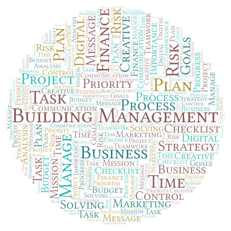 Building Management Word Cloud, Made with Text only Stock Illustration ...
