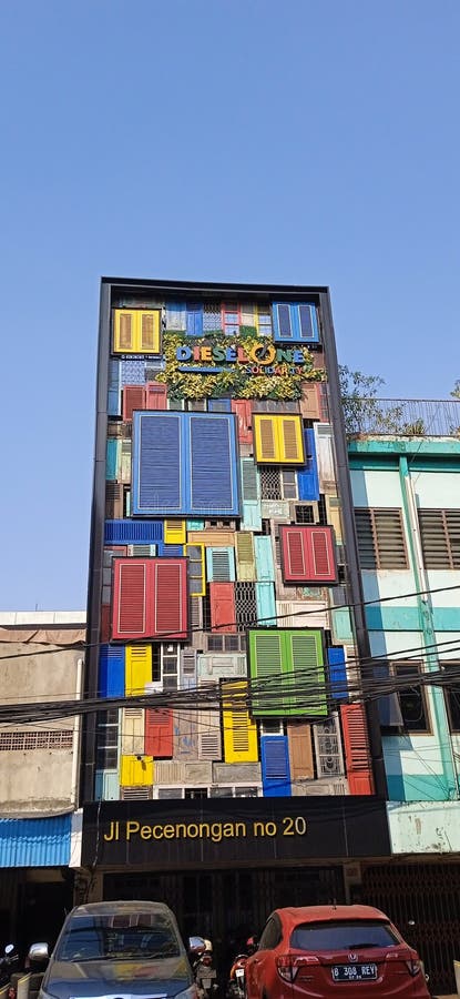 Building with Many Colorful Windows Wallpaper Editorial Image - Image ...