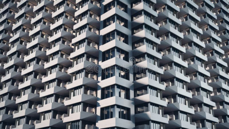 A Building with Many Windows and Balconies on the Side, AI Stock Image ...