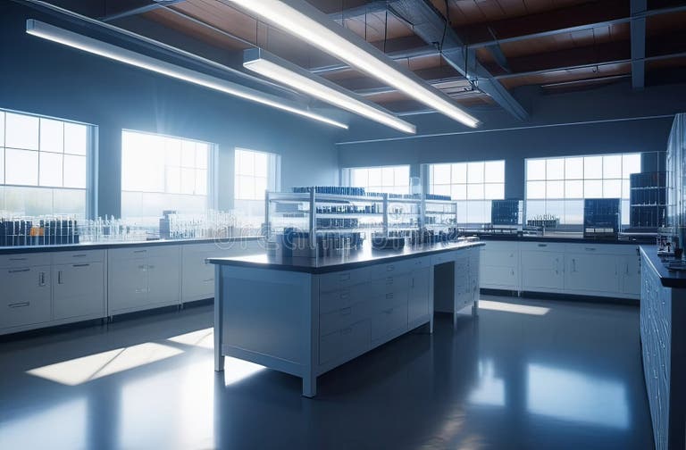 Building with Many Windows and Counters, Ideal for an Engineering Lab ...