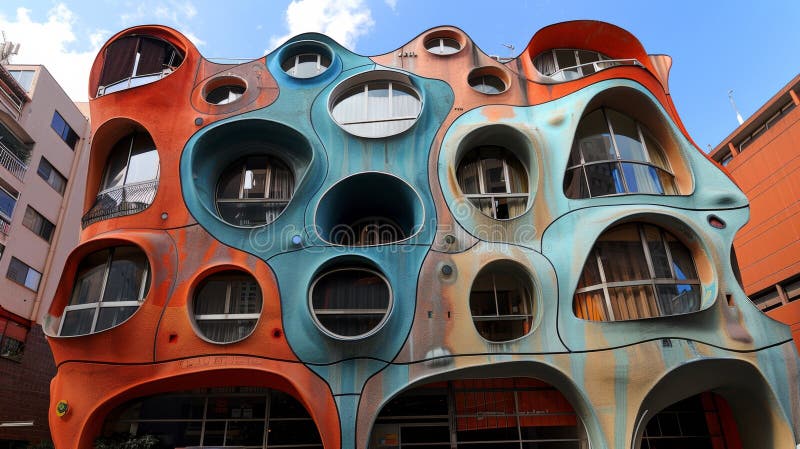 A Building with Many Windows and a Lot of Different Shapes, AI Stock ...