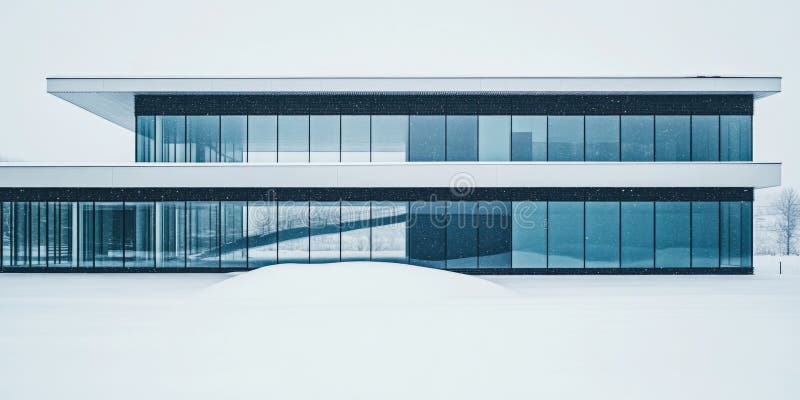 Building with Many Windows in Snowy Surroundings Stock Image - Image of ...