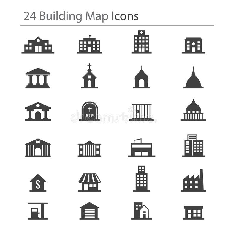 24 building map icon stock vector. Illustration of isolated - 51398448