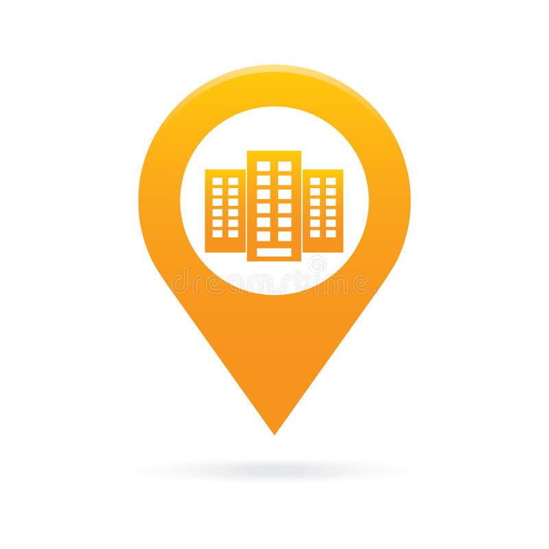 Building Map Pointer Icon Marker GPS Location Flag Symbol Stock Vector ...