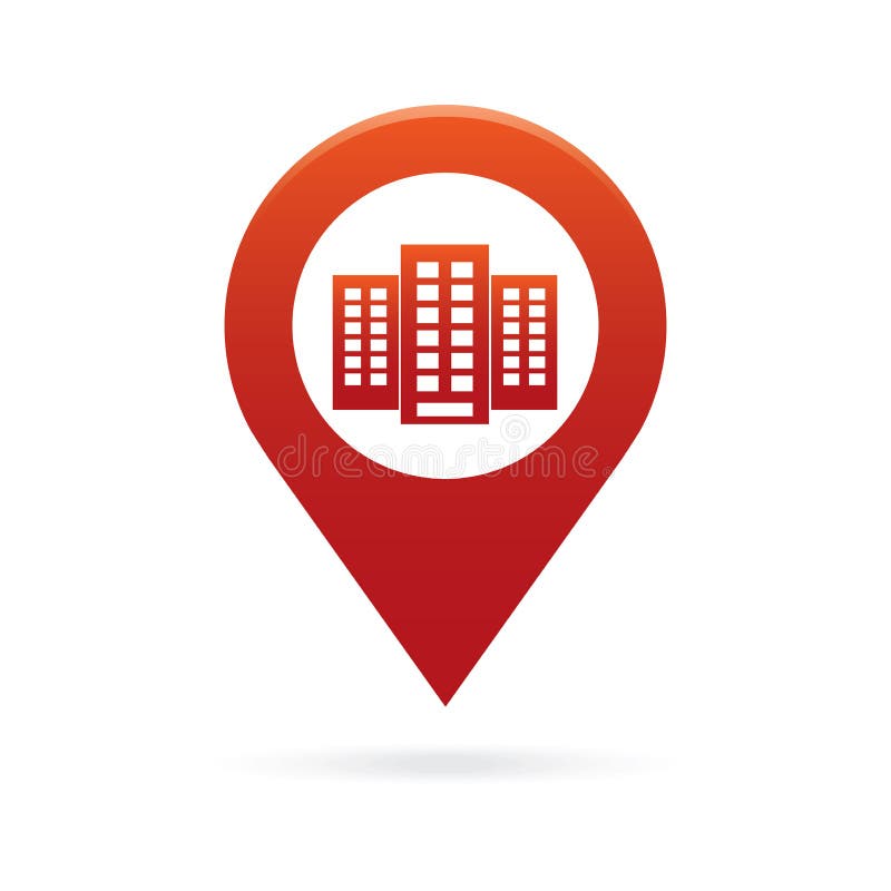 Building Map Pointer Icon Marker GPS Location Flag Symbol Stock Vector ...