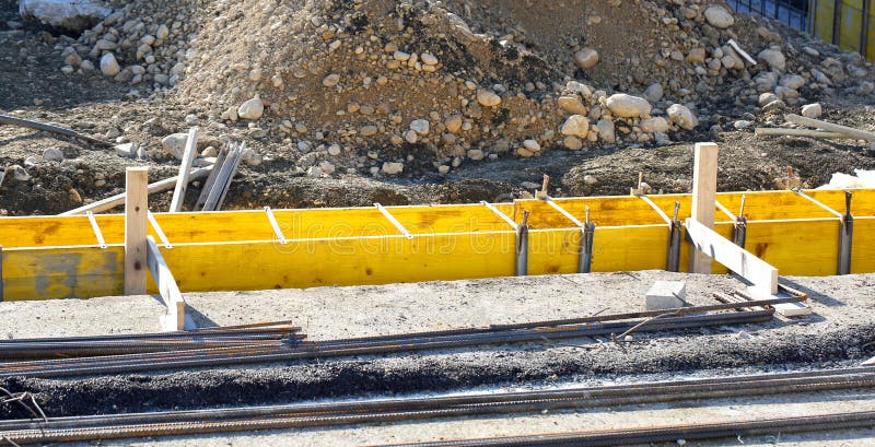 Building Material during the Construction of the Perimeter Walls Stock ...