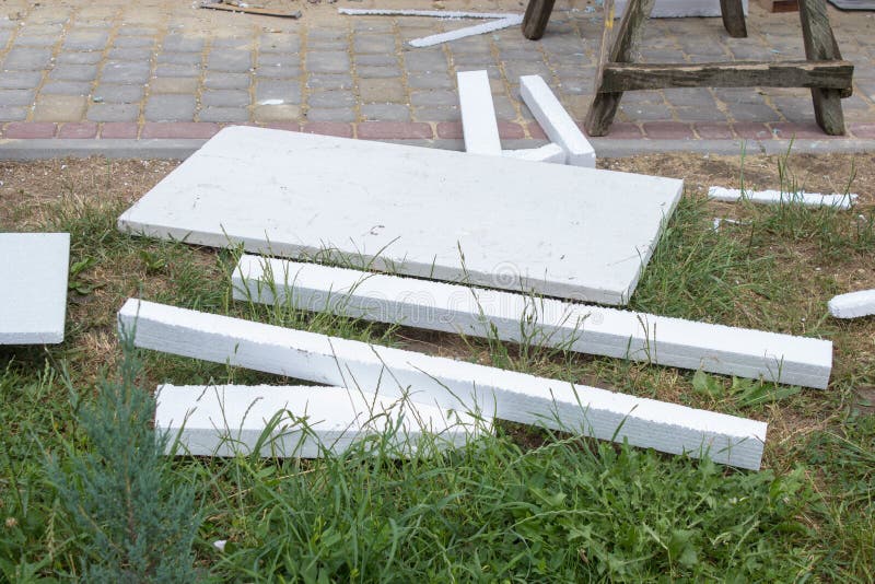 Styrofoam on the Grass,building Material for Insulation of the Facade ...