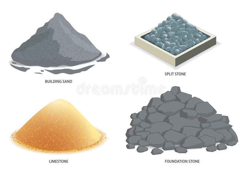 Building Material Supplies, Building Sand. 3D Illustration.. Stock ...