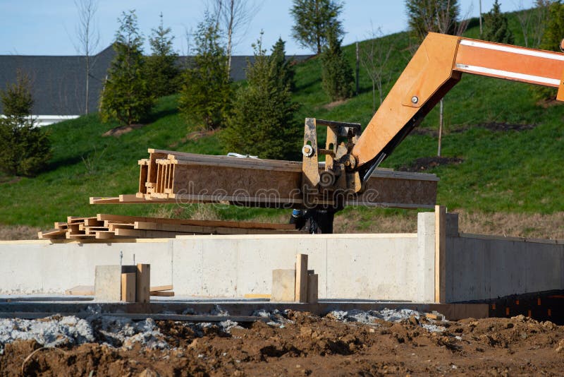 Building Material Supply Lift Stock Image - Image of freight, load ...