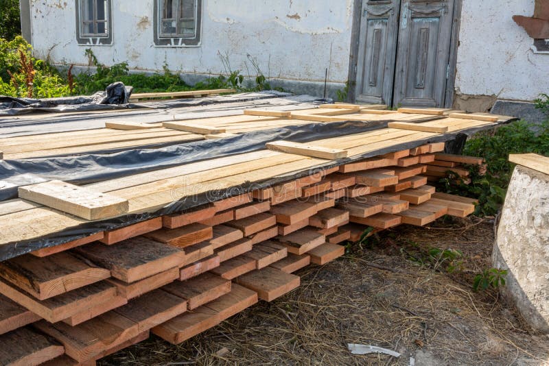 Building Materials for the Construction of a Frame House. Stock Image ...
