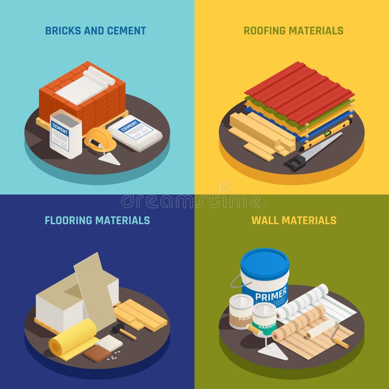 Building Materials Design Concept Stock Vector - Illustration of ...