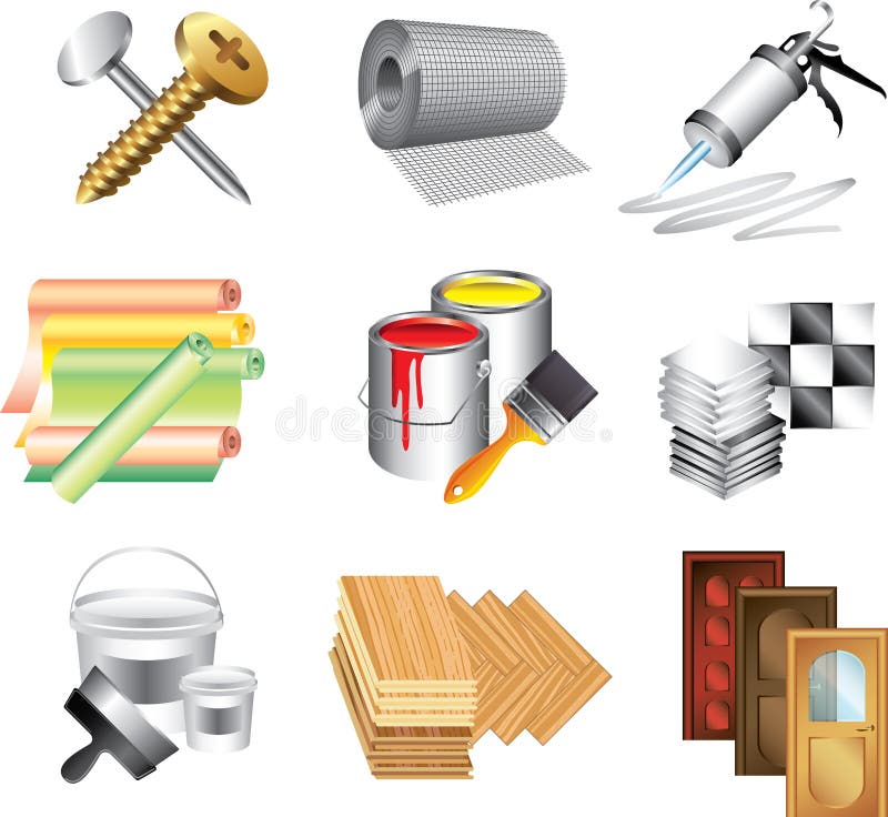 Building Materials Clipart Construction Materials Stock Vector.