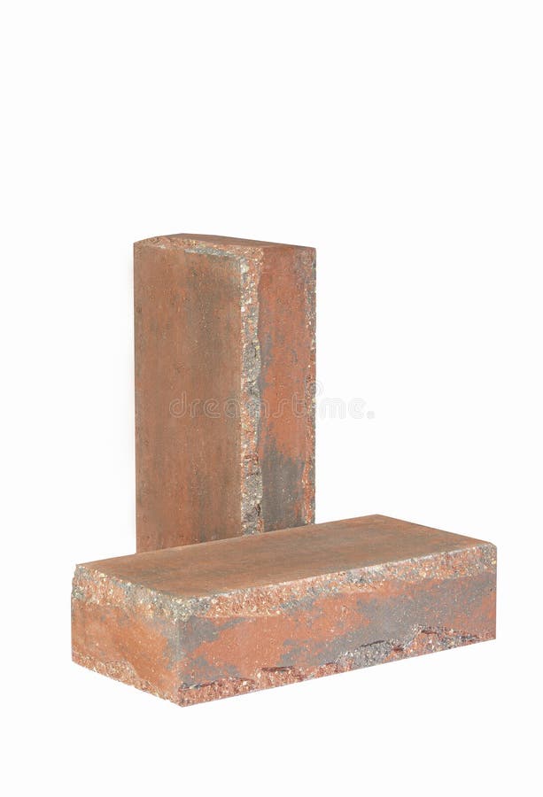 Building Materials Ideas. Pair of Solid Artificially Aged Red Bricks ...