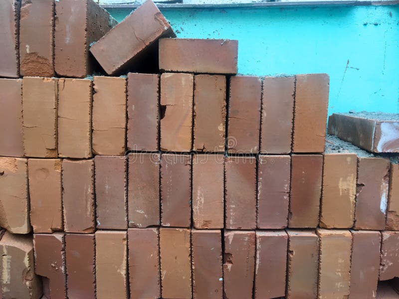 Stacked Bricks for Construction. Architecture Stock Image - Image of ...