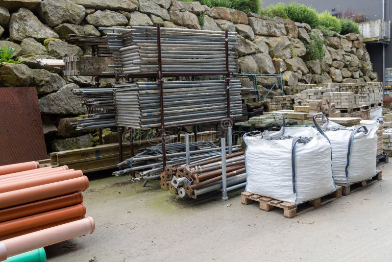 Building Materials at a Storage Yard Stock Photo - Image of ...