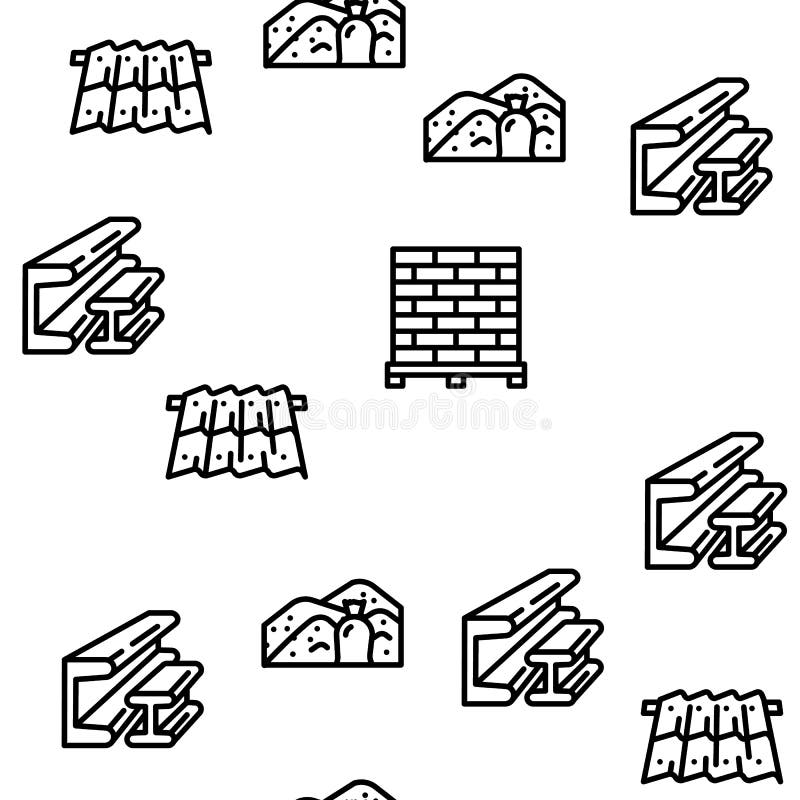 Building Materials and Supplies Vector Seamless Pattern Stock Vector ...
