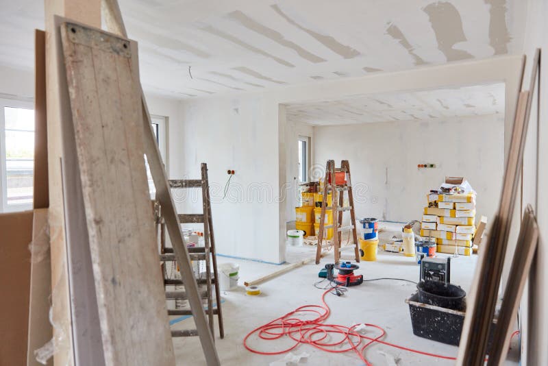 Building Materials and Tools in Space for Interior Design and House ...