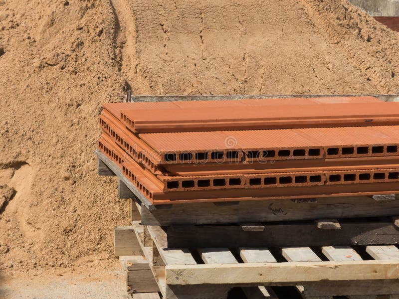 Building Materials in a Work Stock Photo - Image of prefabricated ...