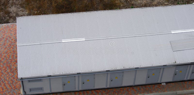 A Building with a Metal Roof for a Switchgear in an Electrical Power ...