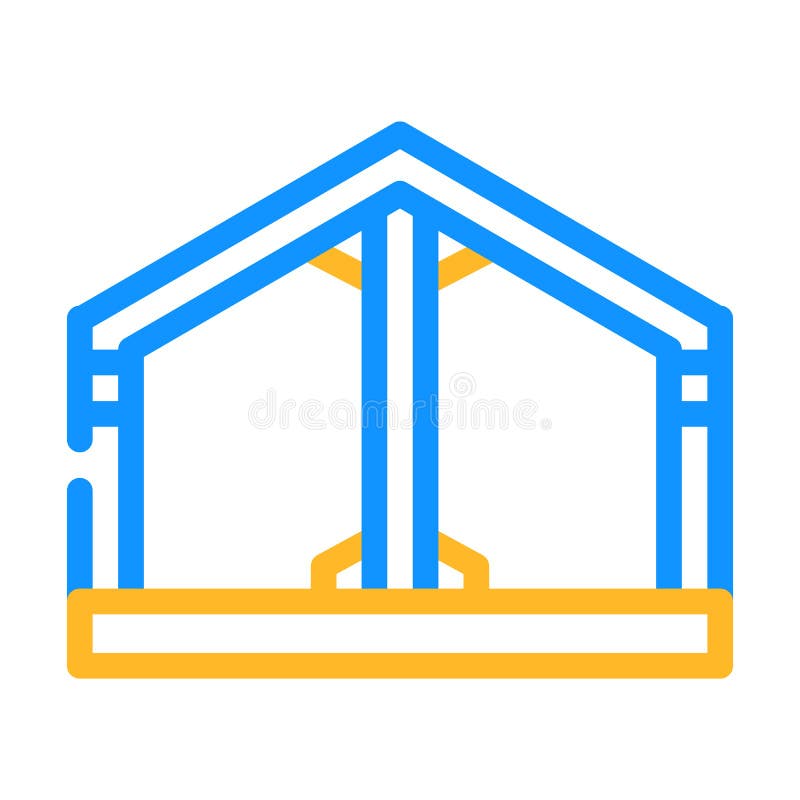 Building Metallic Framework Color Icon Vector Illustration Stock Vector ...