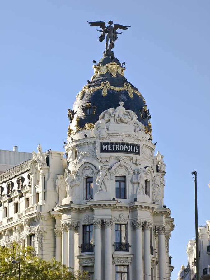 Building Metropolis, Madrid Stock Image - Image of espana, europe: 6414173