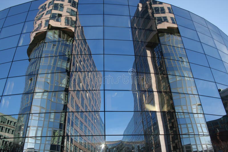 Building in the mirror stock image. Image of house, glass - 11832911