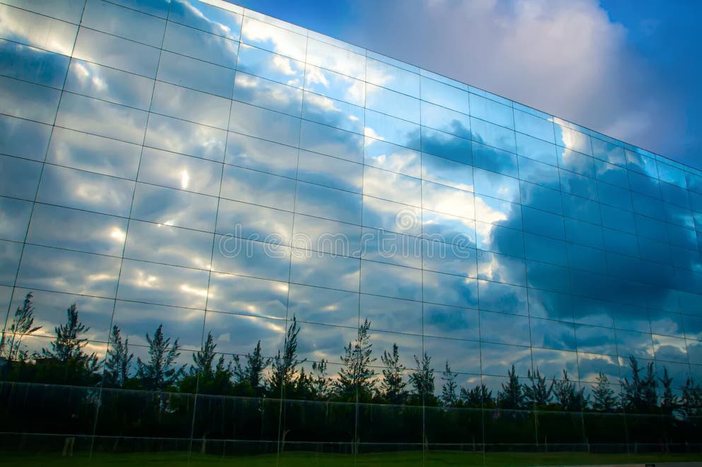 Building and Sky. Blue White Background. Stock Image - Image of ...