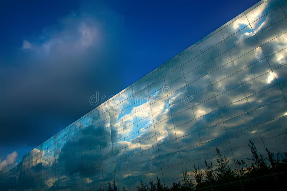 Building and Sky. Blue White Background. Stock Photo - Image of ...