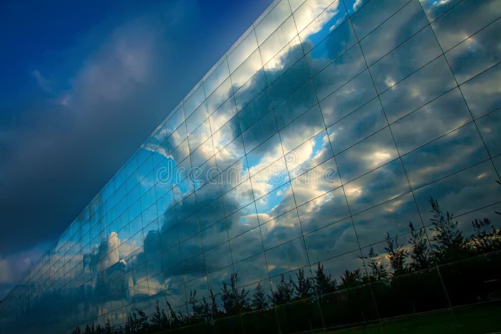 Building and Sky. Blue White Background. Stock Photo - Image of ...