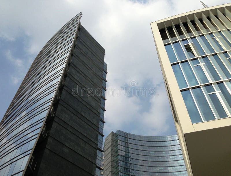 The Building in the Modern City Stock Photo - Image of multiracial ...