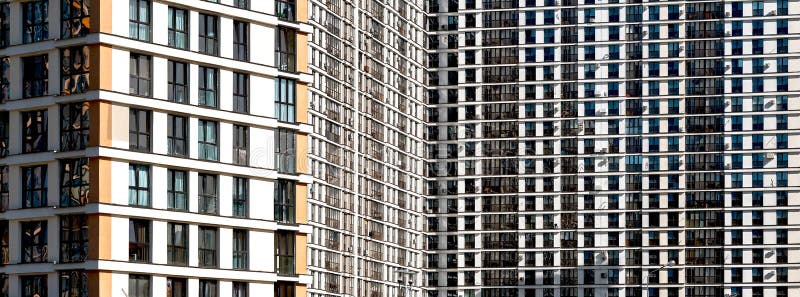 Building Modern Facade Highrise Condominium Multiple Balcony Pattern ...