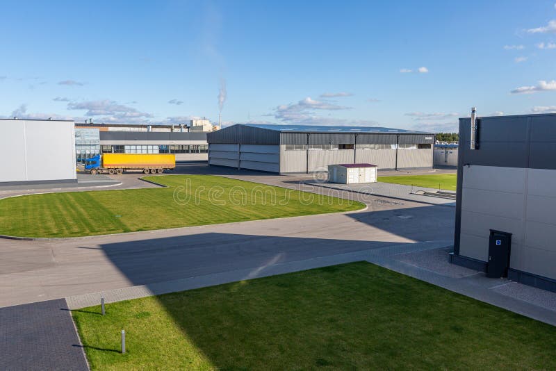 Building of a Modern Industrial Enterprise. Summer, Blue Sky Stock ...