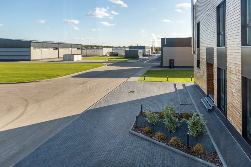 Building of a Modern Industrial Enterprise. Summer, Blue Sky Stock ...