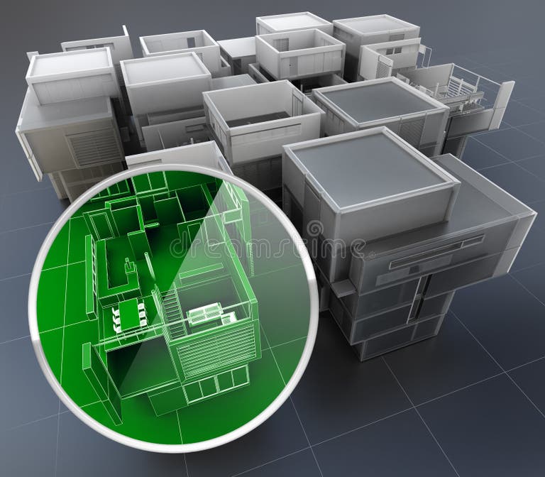 Building monitoring system stock illustration. Illustration of display ...