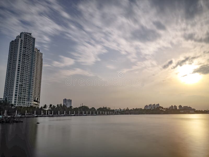 Sunset beach stock photo. Image of morning, sunset, city - 134040680