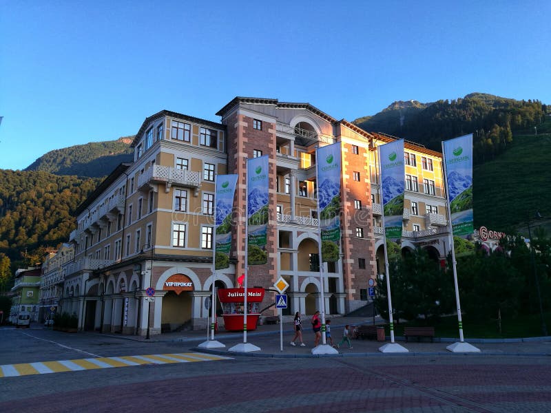 The Building in the Mountain Stock Image - Image of summer, building ...