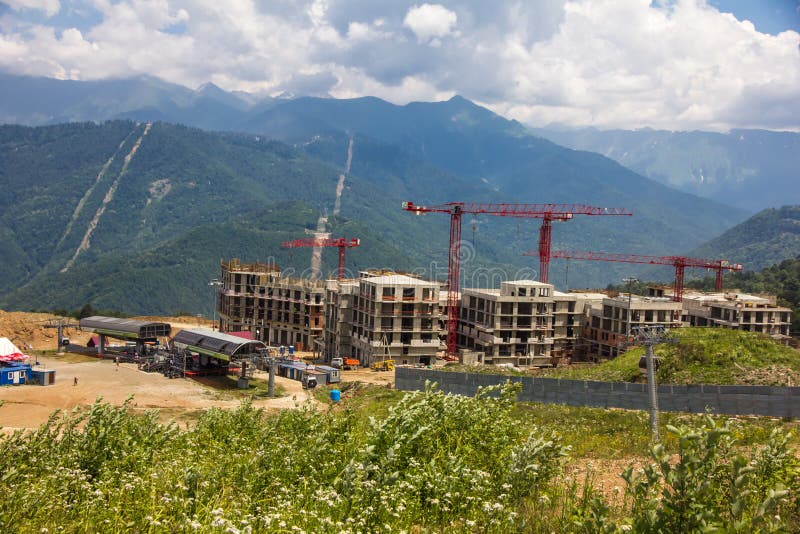 Building in the mountains stock photo. Image of industry - 37712318