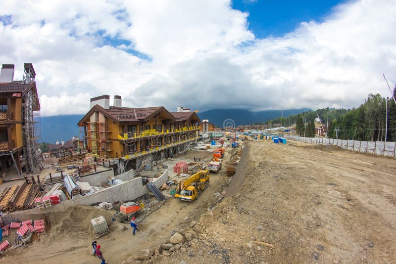 Building in the mountains editorial stock image. Image of blue - 36958549